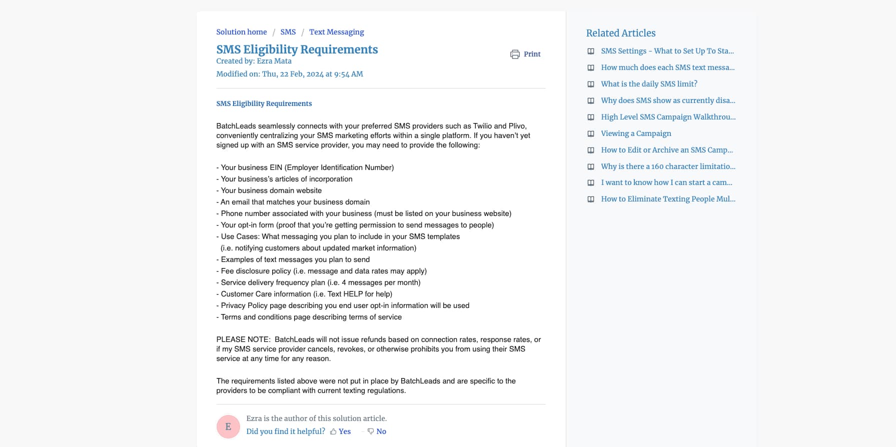 How to Get Started with SMS in BatchLeads