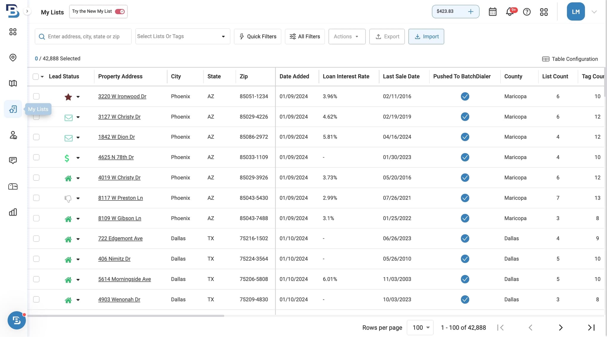 How to Export Data from "My Lists" Batchleads